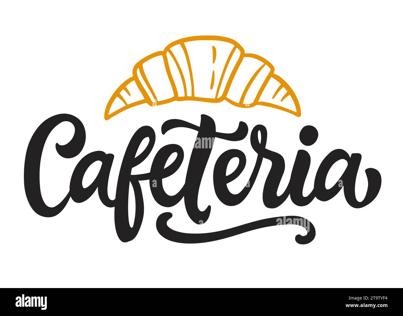 Cafeteria Inscription Logo. Hand Written Lettering Stock Vector Image ...