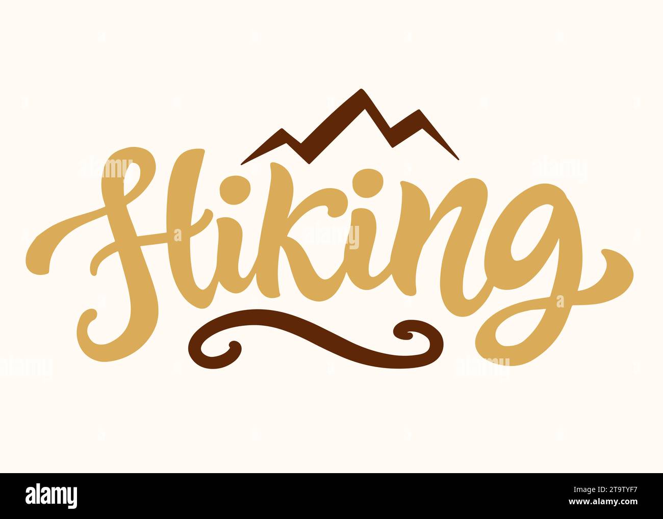 Hiking Inscription Logo Emblem. Hand Lettering Stock Vector Image & Art ...