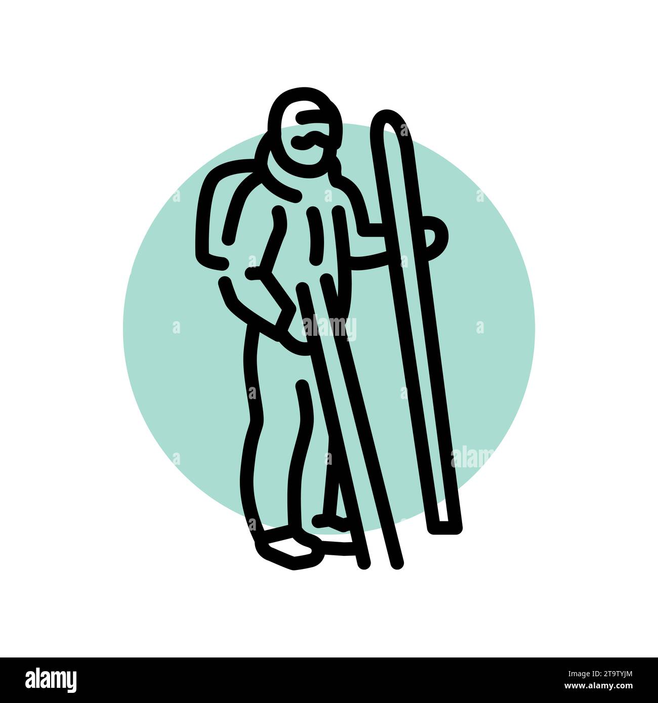 Female skier skiing in Stock Vector Images - Alamy