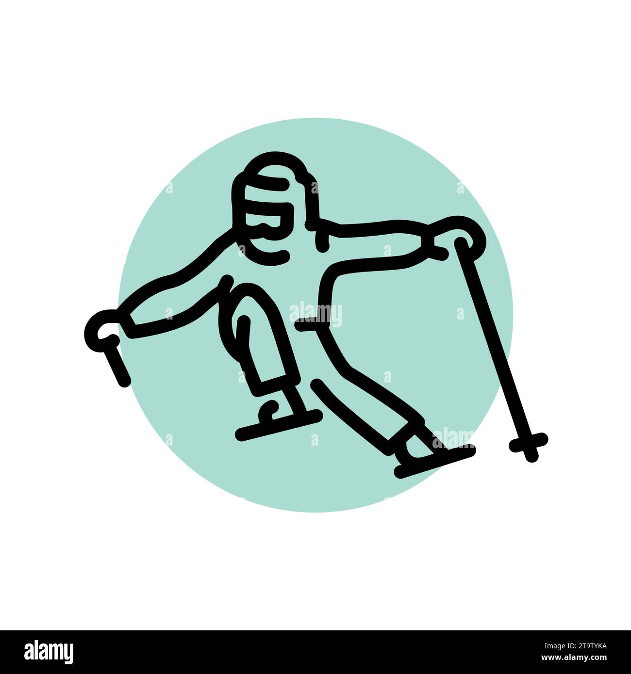 Female skier skiing in Stock Vector Images - Alamy