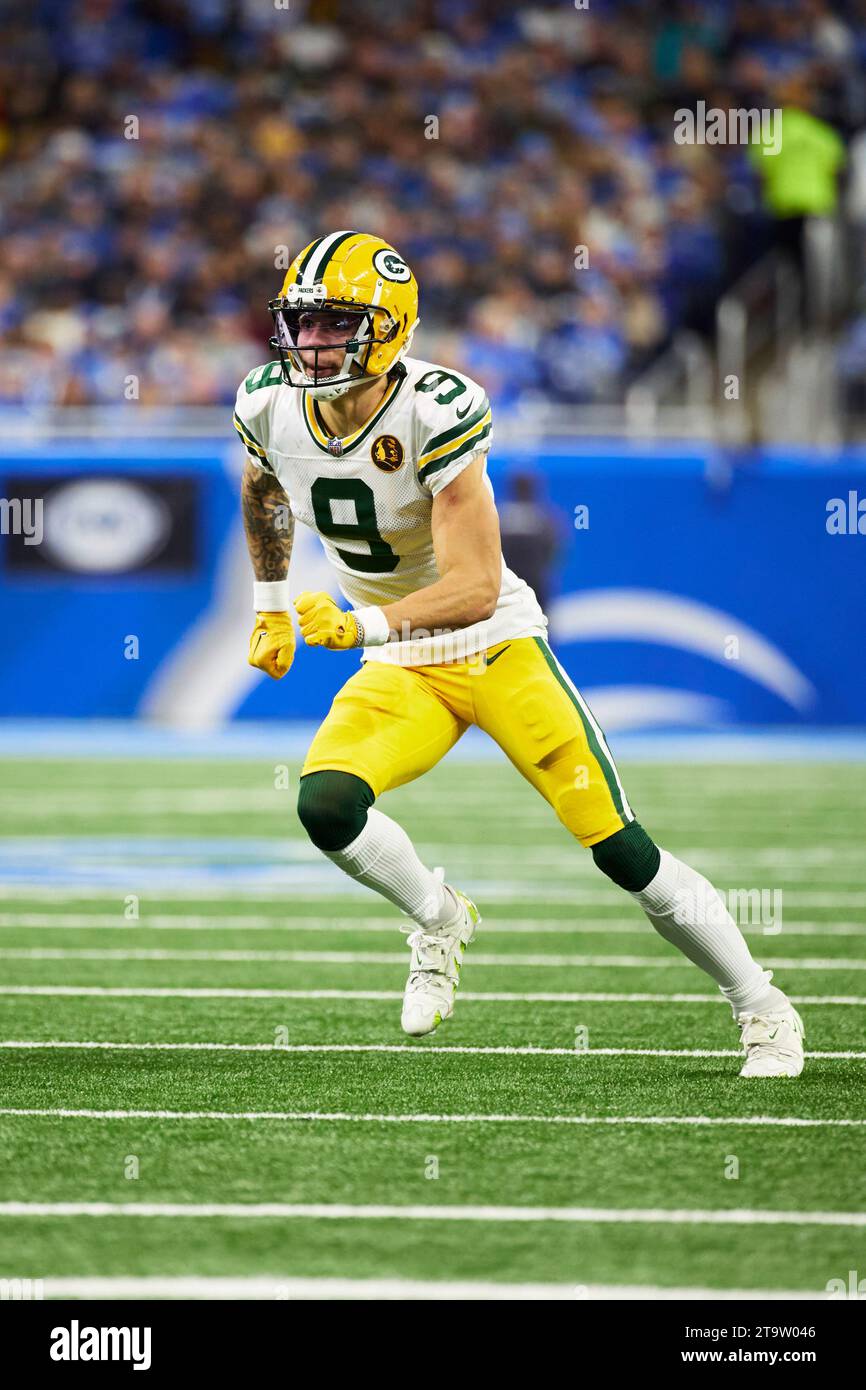 Green Bay Packers wide receiver Christian Watson (9) runs a route ...
