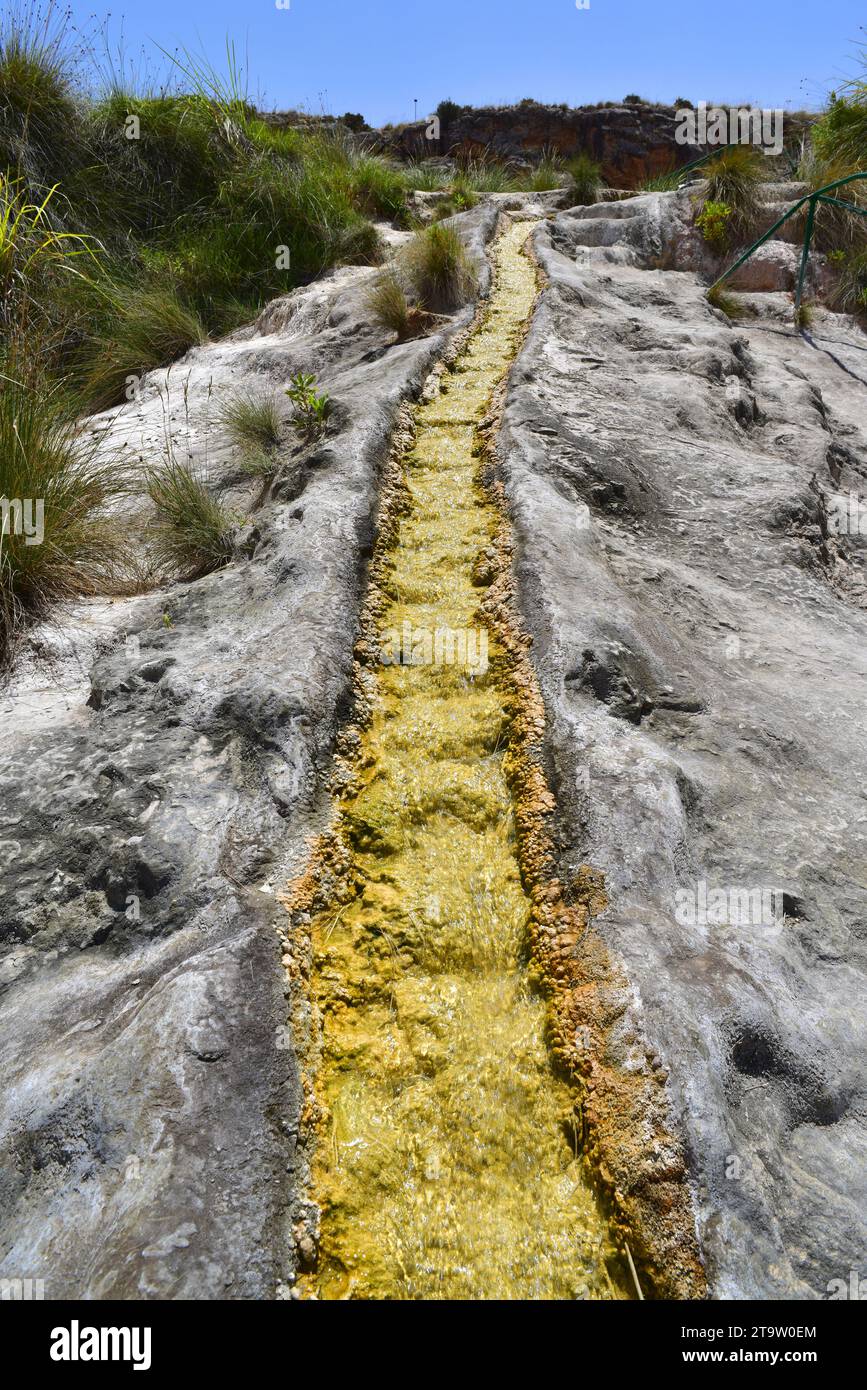 Aqueduct of Toril formed by travertine precipitated by the thermal ...