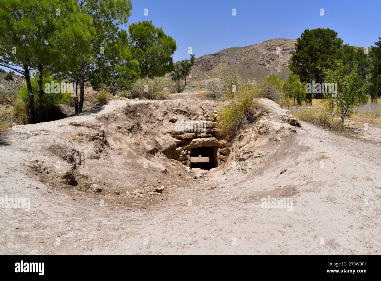 Dolmen tumulus type with travertine slabs. Alicún de las Torres ...