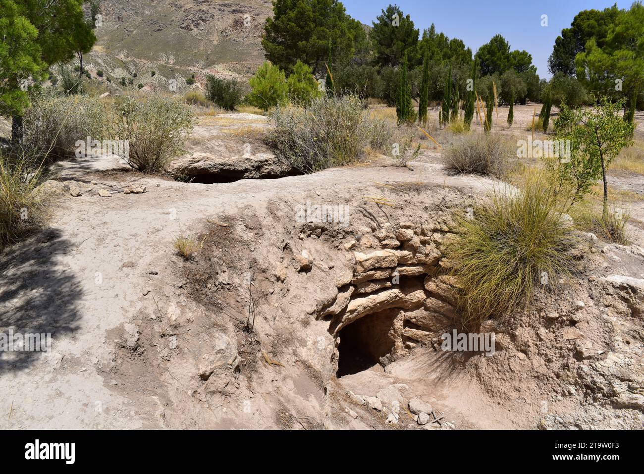 Dolmen tumulus type with travertine slabs. Alicún de las Torres ...