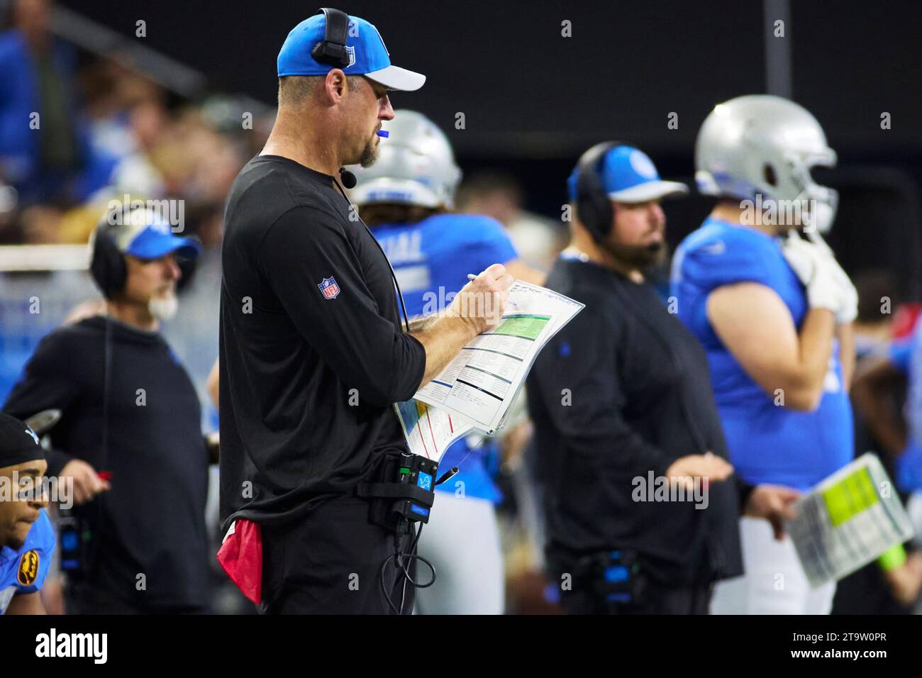 Detroit Lions head coach Dan Campbell on the sideline against the Green ...