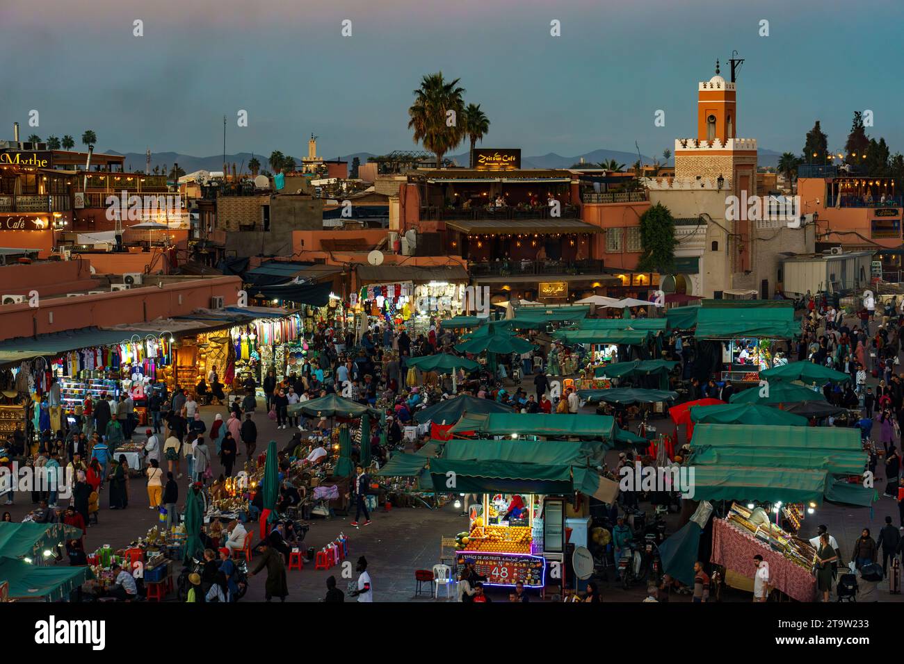 North Africa. Morocco. Marrakesh. Night activity on Jemaa el Fna Square ...