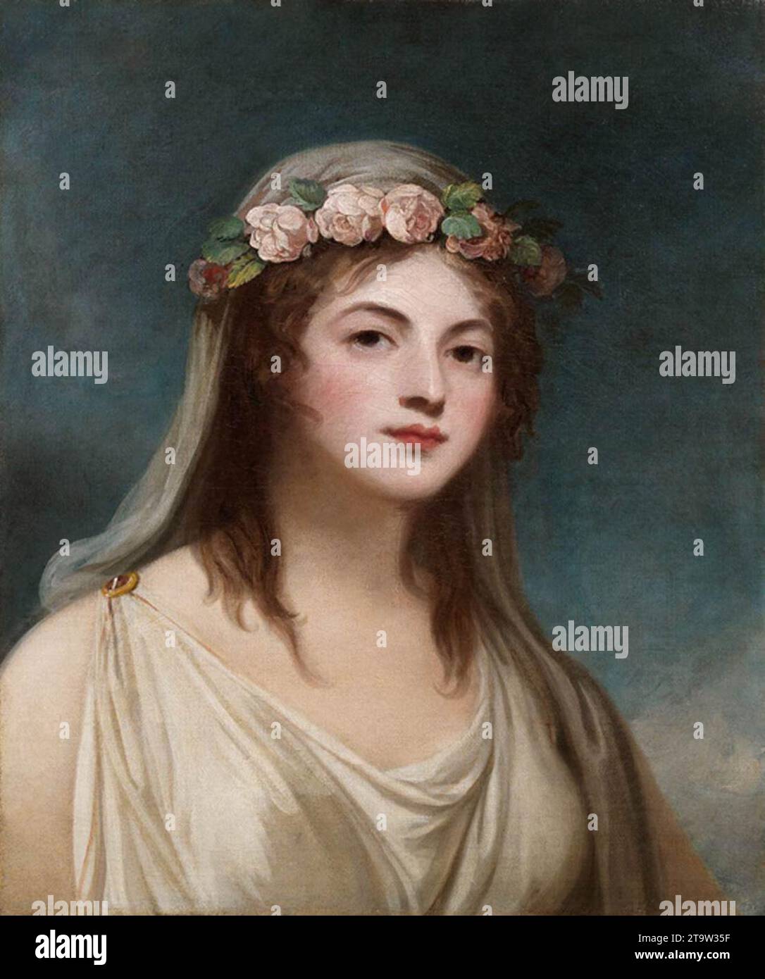 Portrait of Lady Emma Hamilton as Flora - by George Romney Stock Photo - Alamy