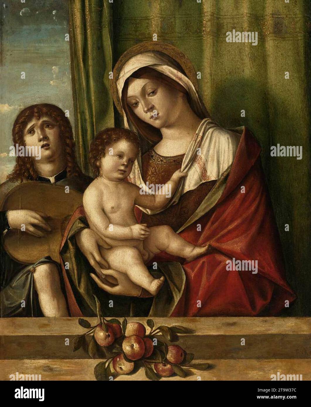 Virgin and Child with an Angel Playing Lute c. 1500 by Niccolo ...