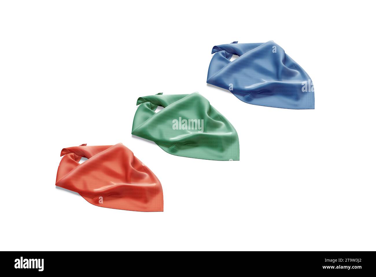 Blank white folded twill silk scarf mockup, side view Stock Photo - Alamy