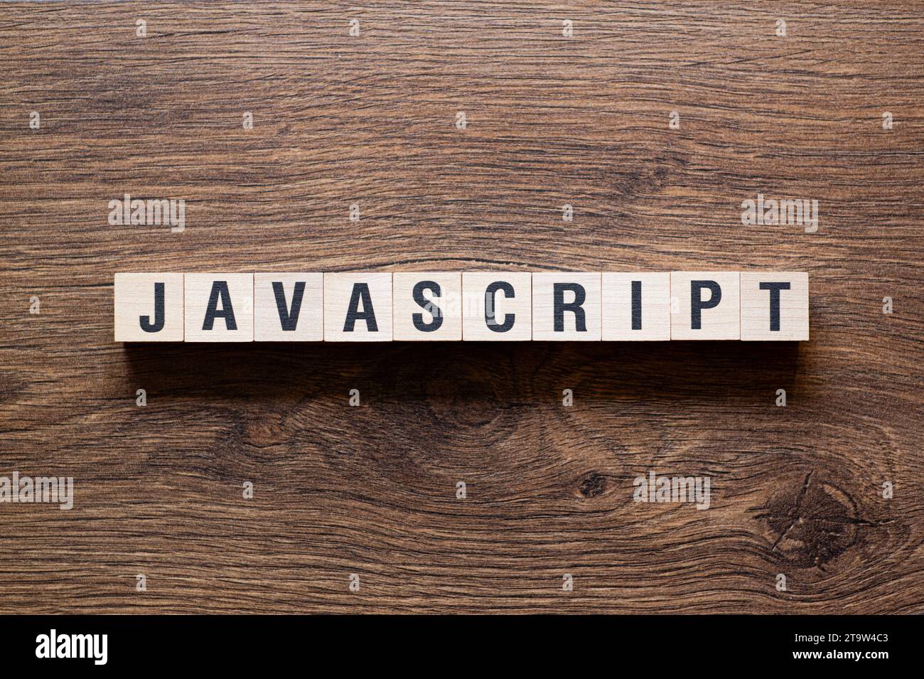 Javascript - word concept on building blocks, text Stock Photo - Alamy
