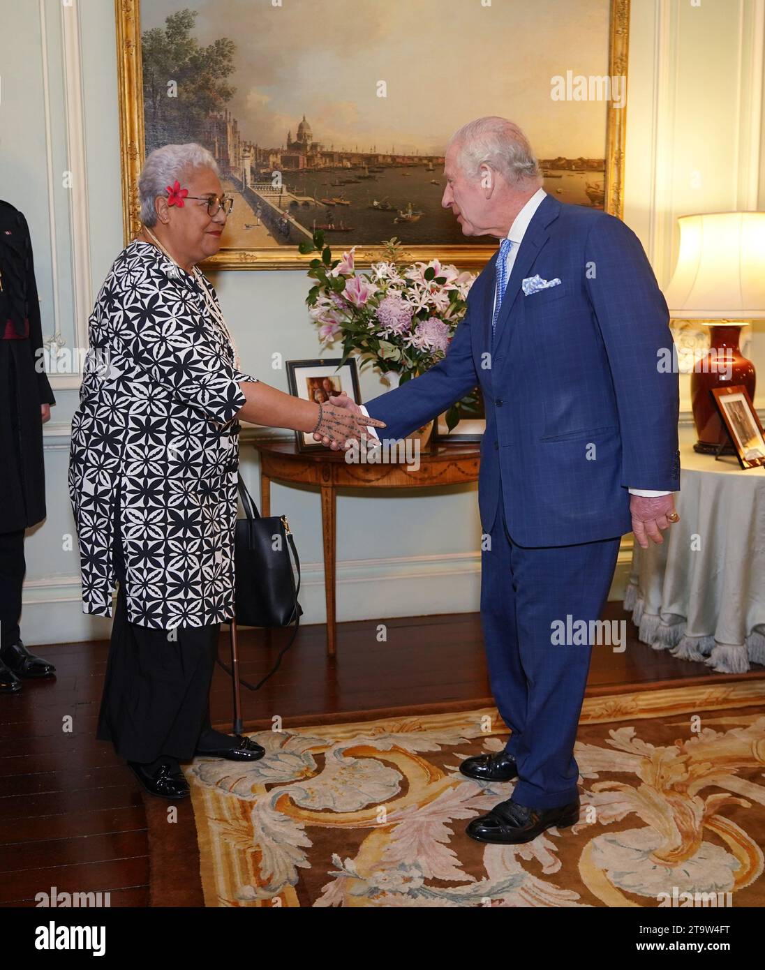King Charles III hosts an audience with the Prime Minister of Samoa ...