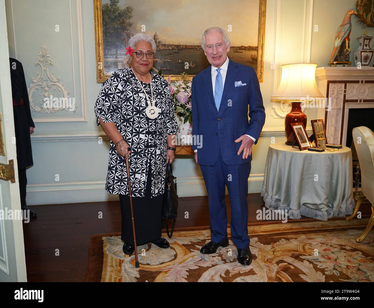 King Charles III hosts an audience with the Prime Minister of Samoa ...