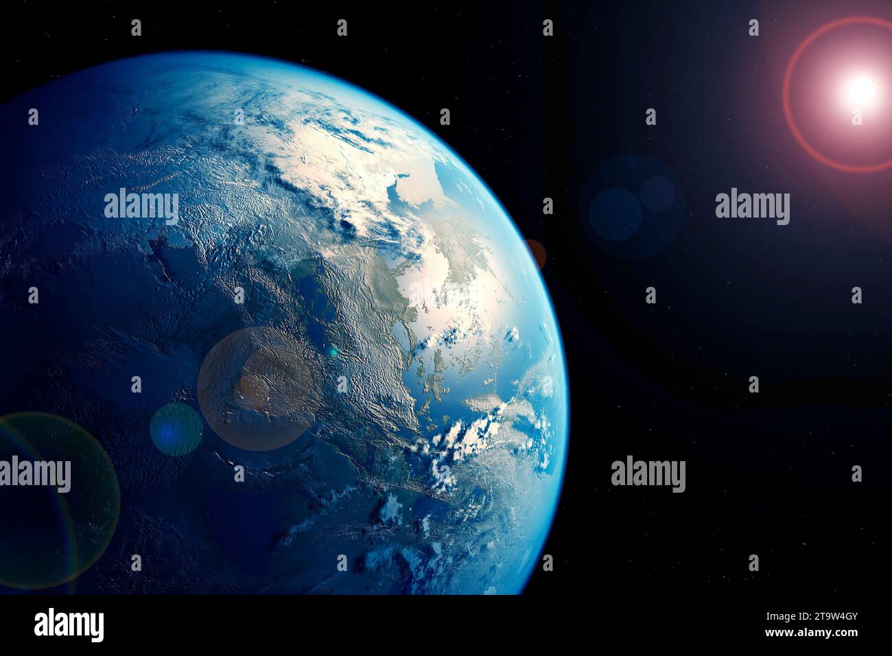 An exoplanet similar to Earth. Elements of this image furnished by NASA ...