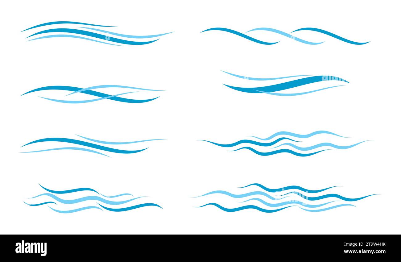 set of line water waves icon, sign Stock Vector Image & Art - Alamy