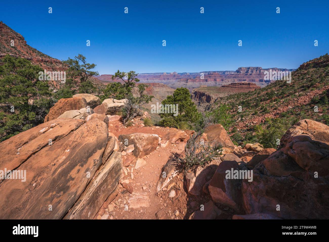 hiking the grandview trail in the grand canyon national park in arizona ...