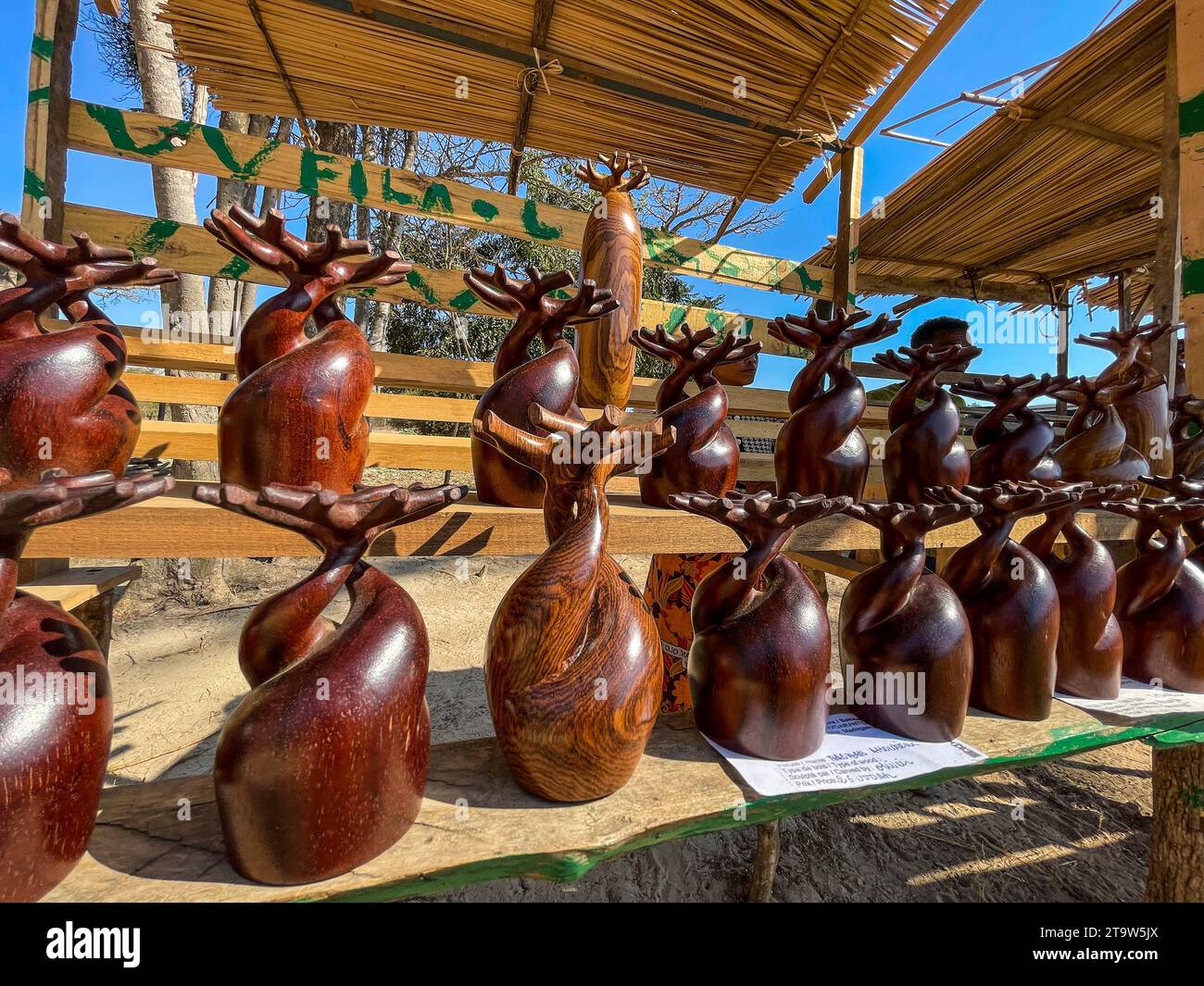 Madagascar, surroundings of Tsimafana, Baobab souvenir Stock Photo - Alamy