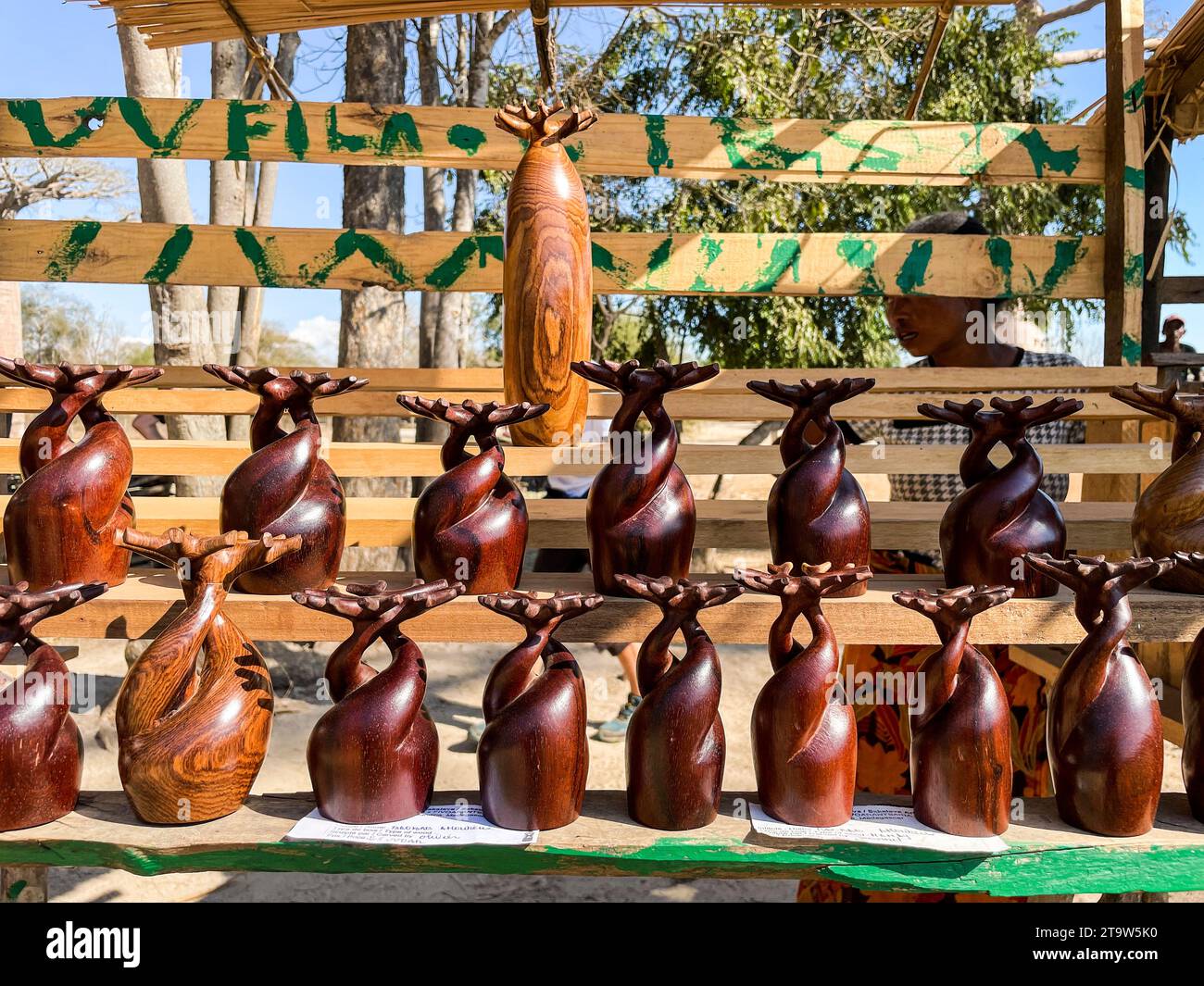 Madagascar, surroundings of Tsimafana, Baobab souvenir Stock Photo - Alamy