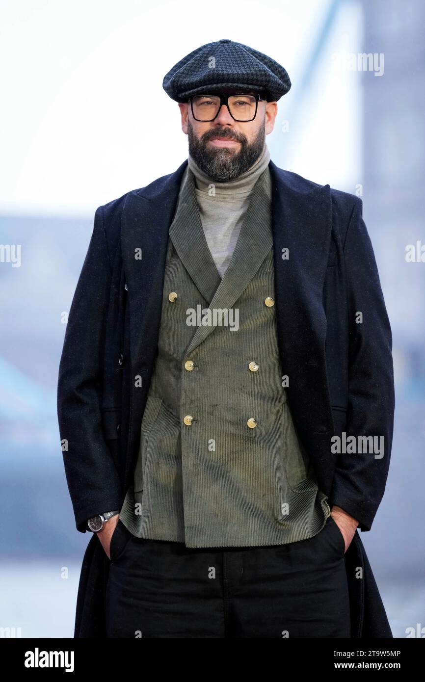 Tom Davis poses for photographers upon arrival at the photo call of the film 'Wonka' in London ...