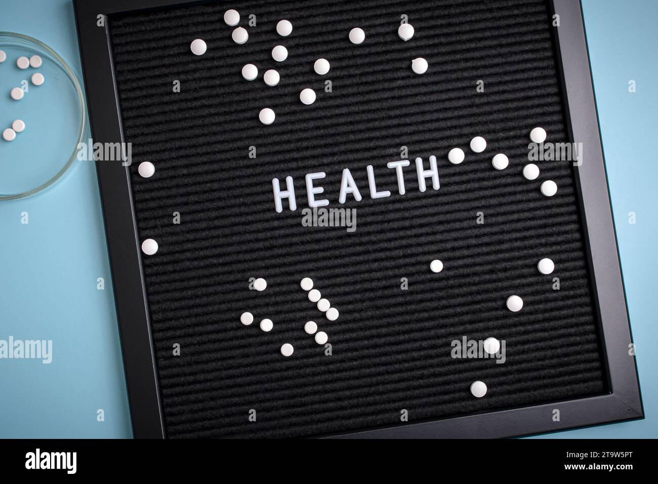 Inscription International Day of Health. Lettering board with white ...