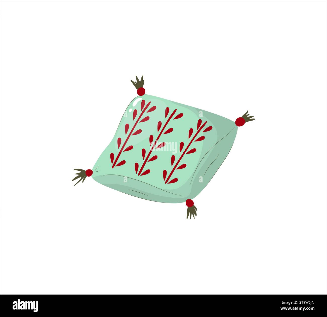 Cute pillow illustration in cartoon style. Interior cozy element ...