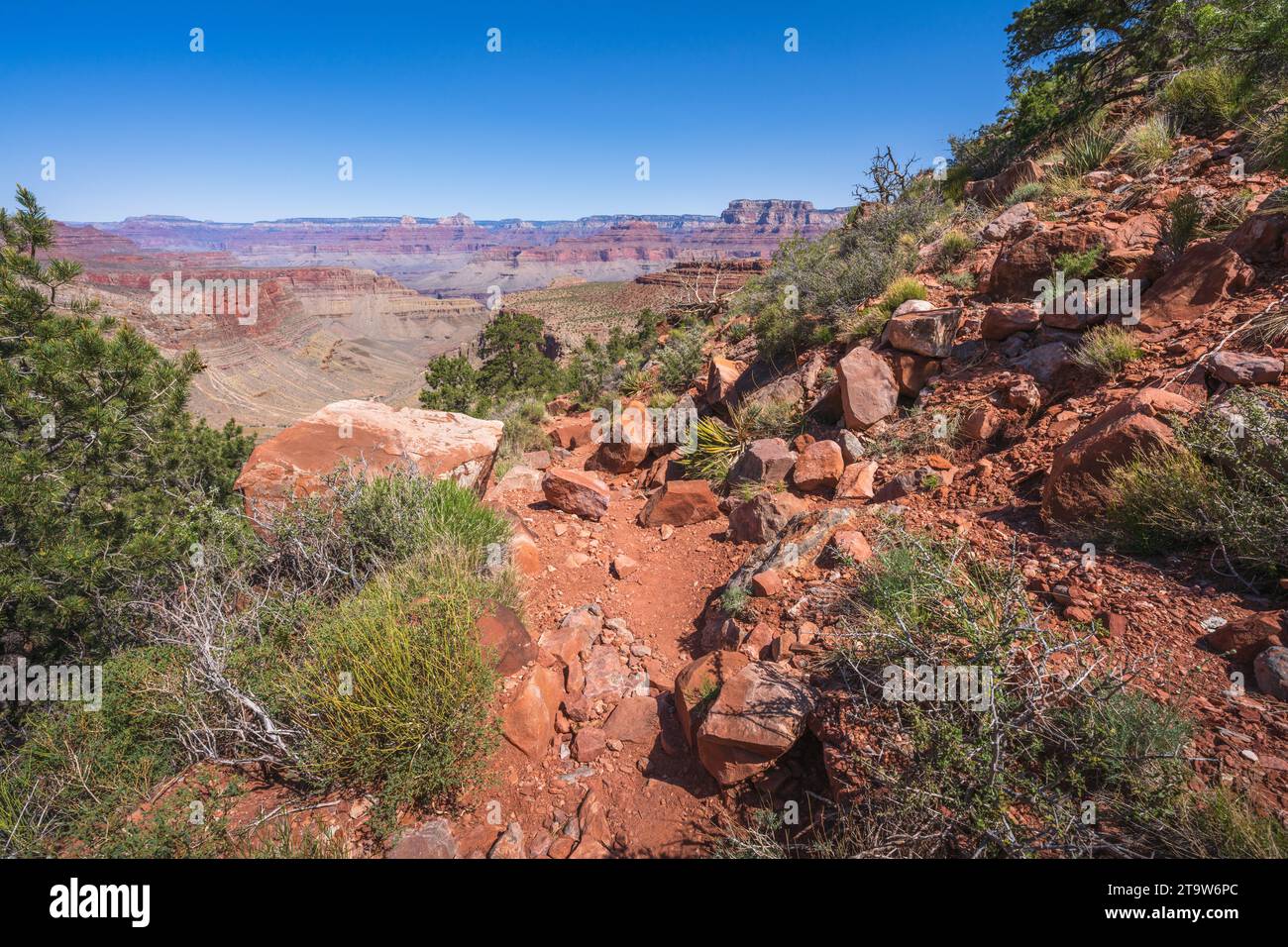 hiking the grandview trail in the grand canyon national park in arizona ...