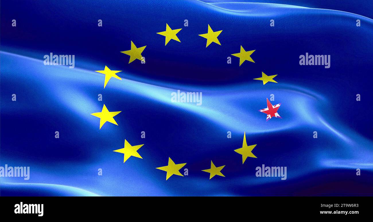 brexit united kingdom england flag star on european flag, vote for uk ...