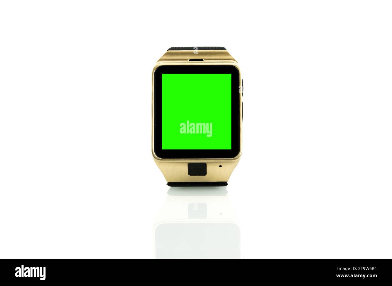 smartwatch isolated on white background with chroma key green screen ...