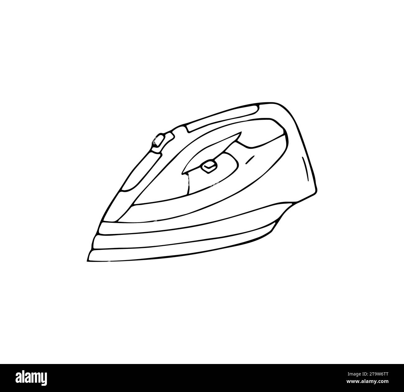 Hand-drawn iron vector illustration. Isolated on a white background ...