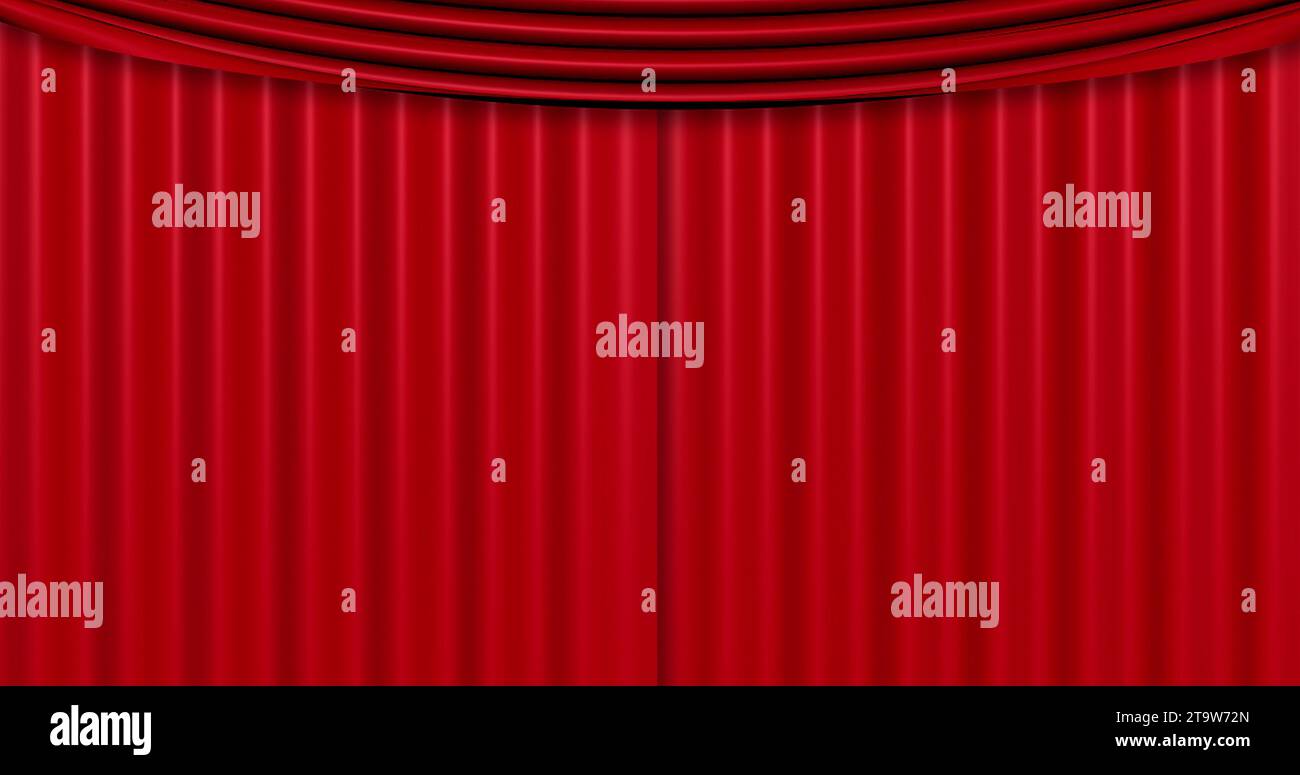 closed red curtain background, with chroma key green screen Stock Photo ...