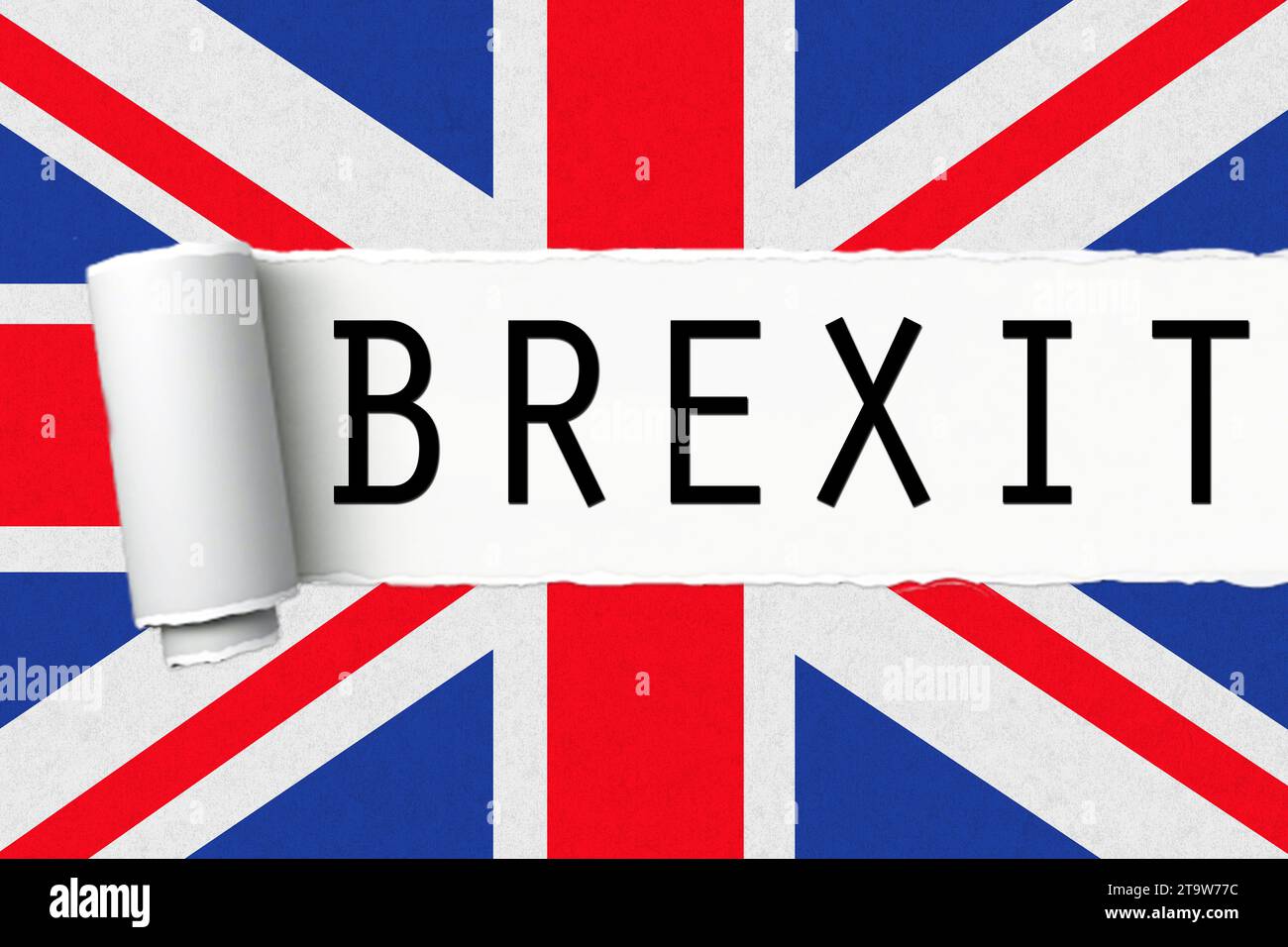 uk england great britain flag with word brexit on ripped torn paper ...