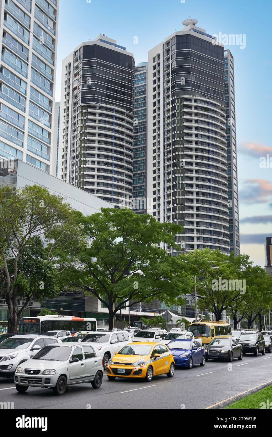 Traffic in Panama City, Panama, Republic of Panama, Central America ...