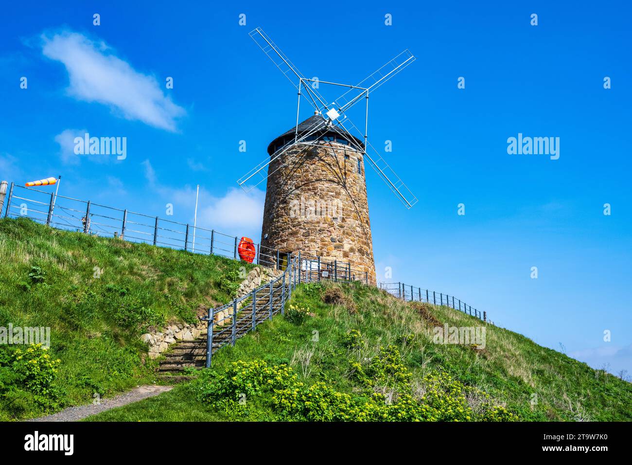 St Monans Windmill on Fife Coastal Path near Scottish coastal town of ...
