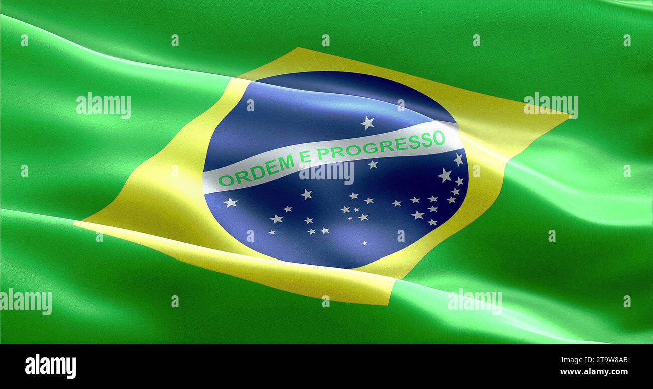 waving fabric texture of the flag of brazil nation, real texture flag ...