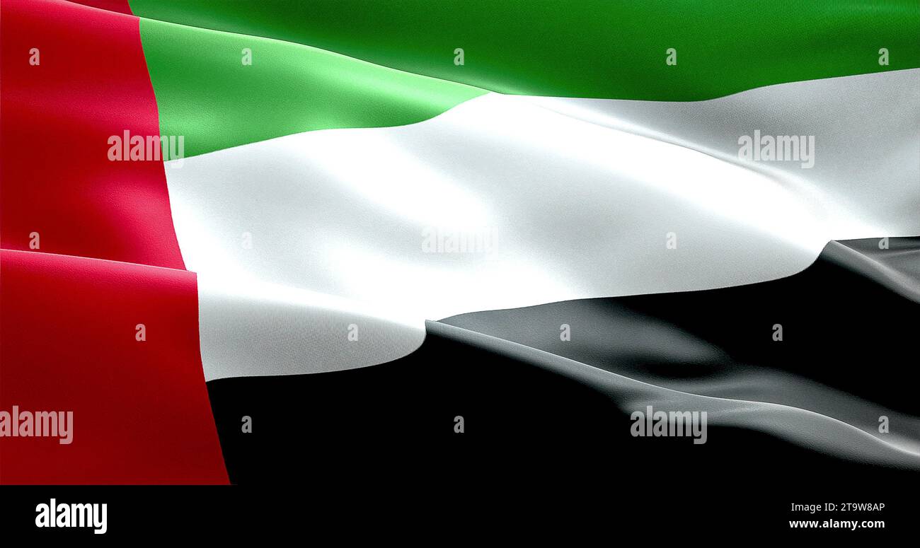 waving fabric texture of the flag with color of united arab emirates ...