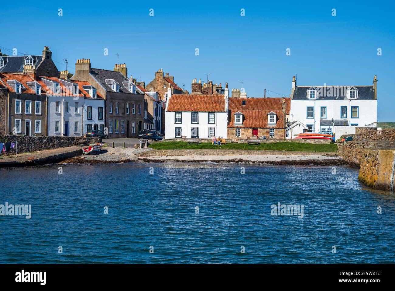 Cellardyke Harbour near Scottish coastal town of Anstruther in East ...