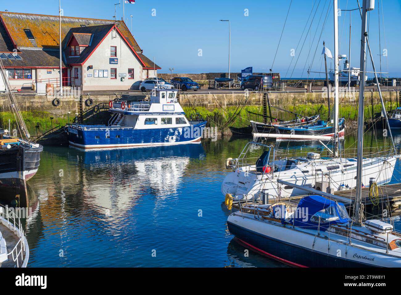 May Princess moored in Anstruther Marina, with Anstruther Lifeboat ...