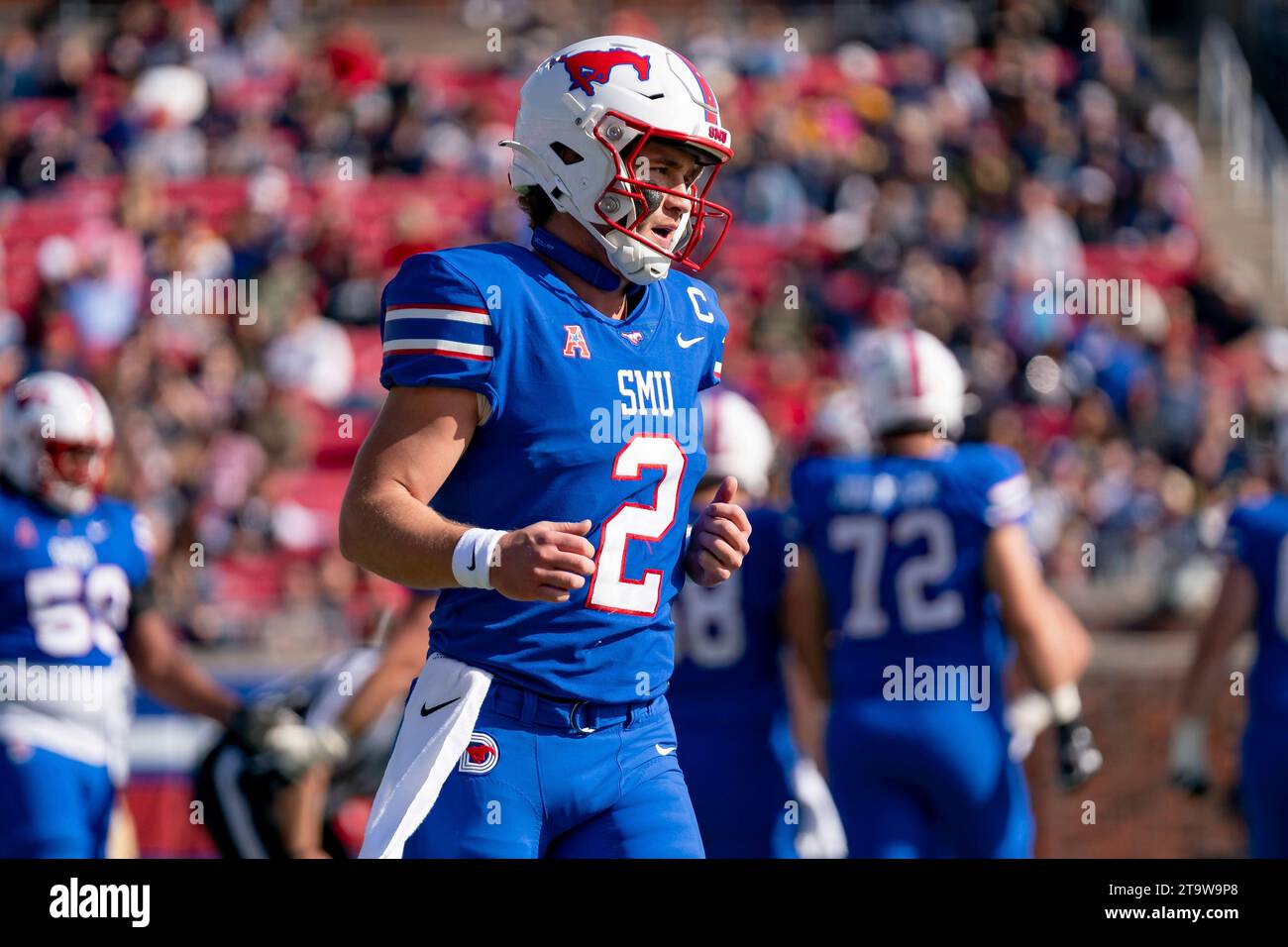 DALLAS, TX - NOVEMBER 25: Southern Methodist Mustangs quarterback ...