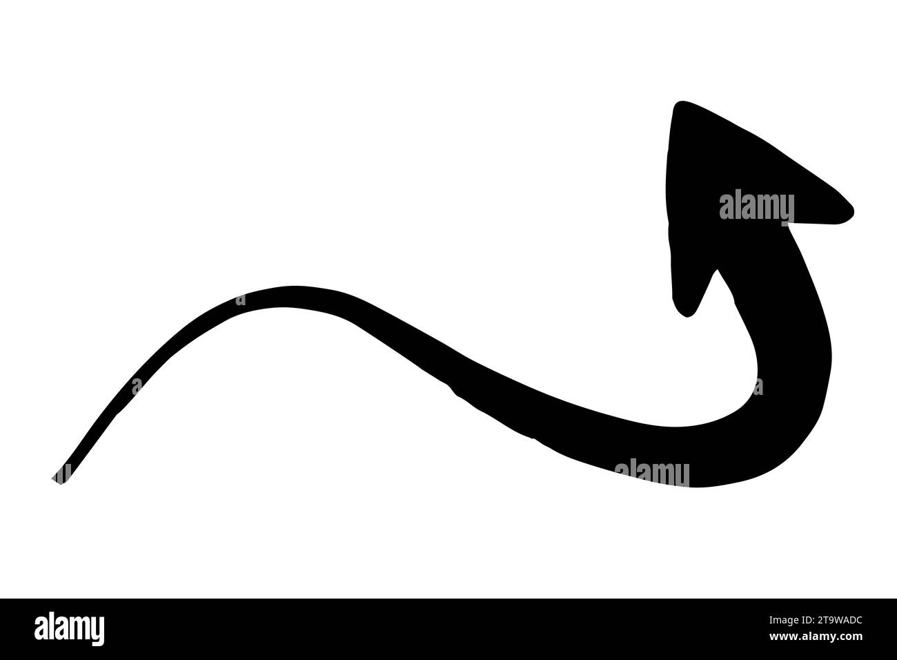 Hand painted arrow drawn with ink brush isolated on white background ...