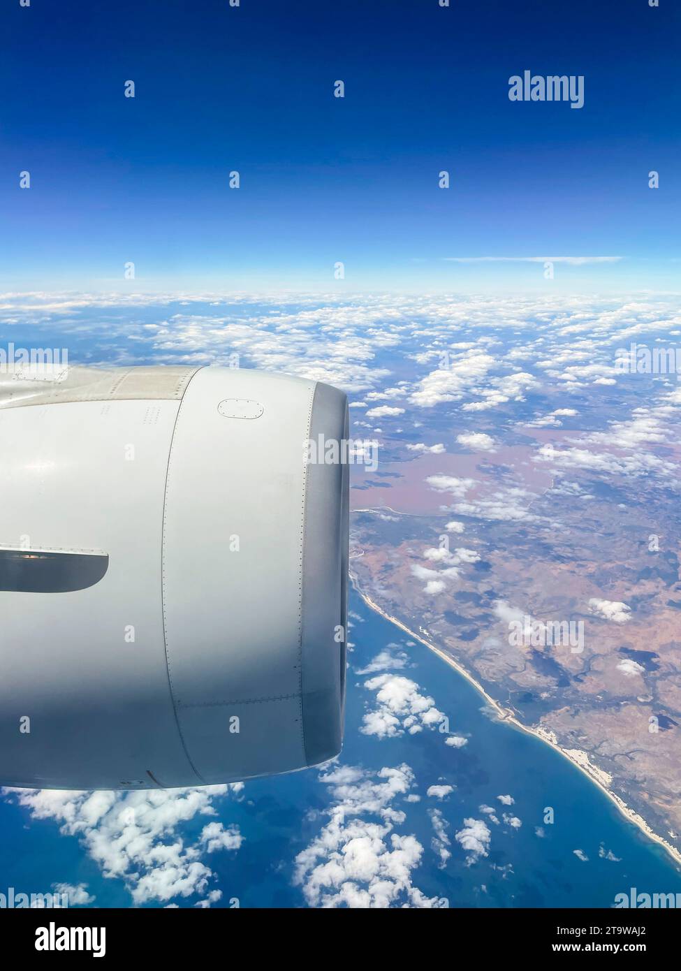 Panoramic view from an airplane window Stock Photo - Alamy
