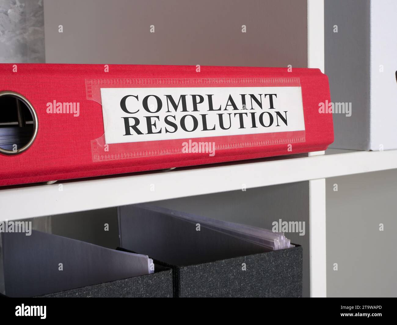 Folder with complaint resolution papers Stock Photo - Alamy