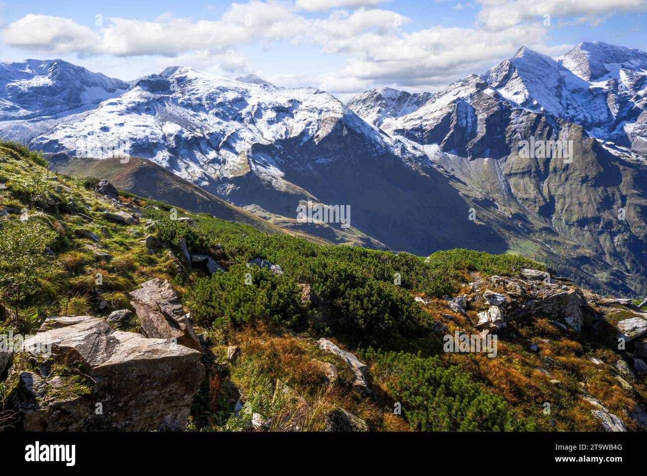 High Tauern mountain range at the Grossglockner high alpine road in ...