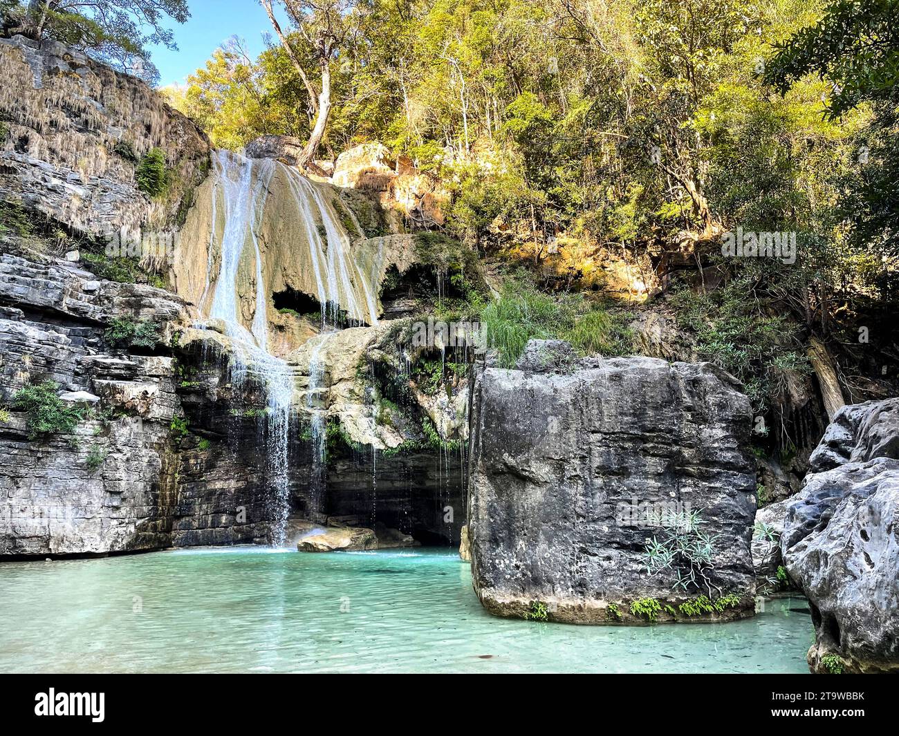 Madagascar, Tsiribihina river, waterfall and natural pools Stock Photo ...