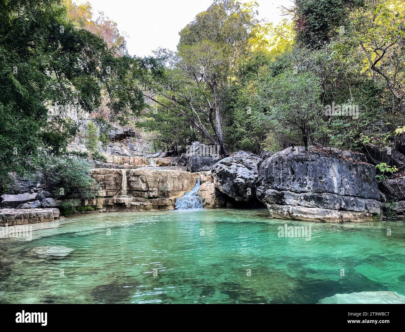Madagascar, Tsiribihina river, waterfall and natural pools Stock Photo ...