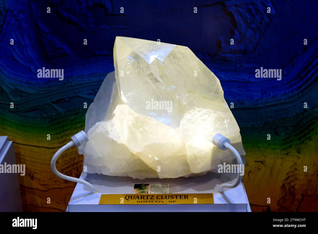 NEW DELHI - NOVEMBER 22, 2023: A quartz cluster is on display at the ...