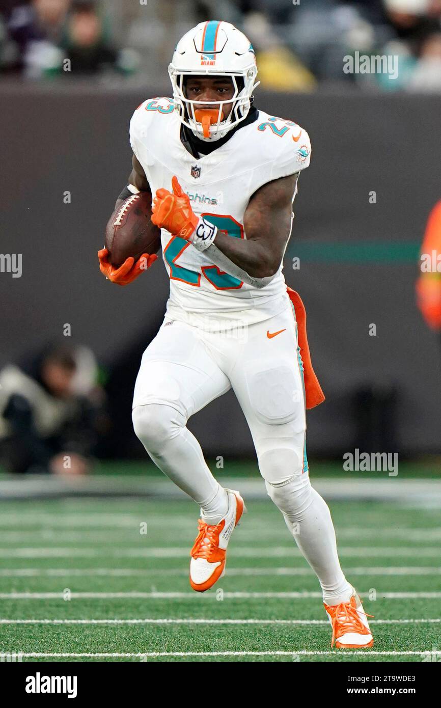 Miami Dolphins running back Jeff Wilson Jr. (23) during an NFL football ...