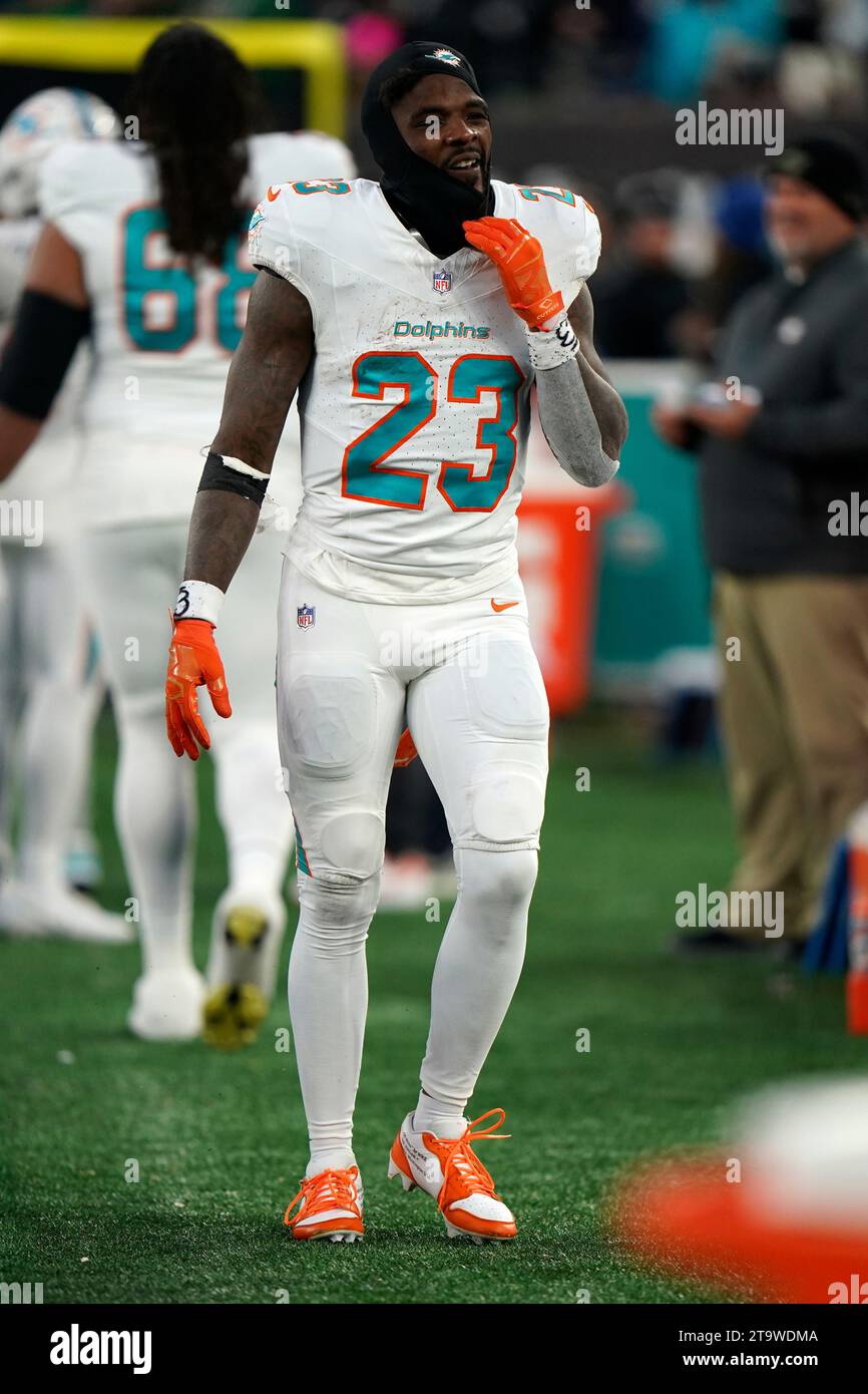 Miami Dolphins running back Jeff Wilson Jr. (23) during an NFL football game against the New ...