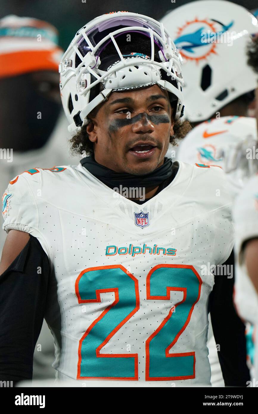 Miami Dolphins safety Elijah Campbell (22) during an NFL football game ...