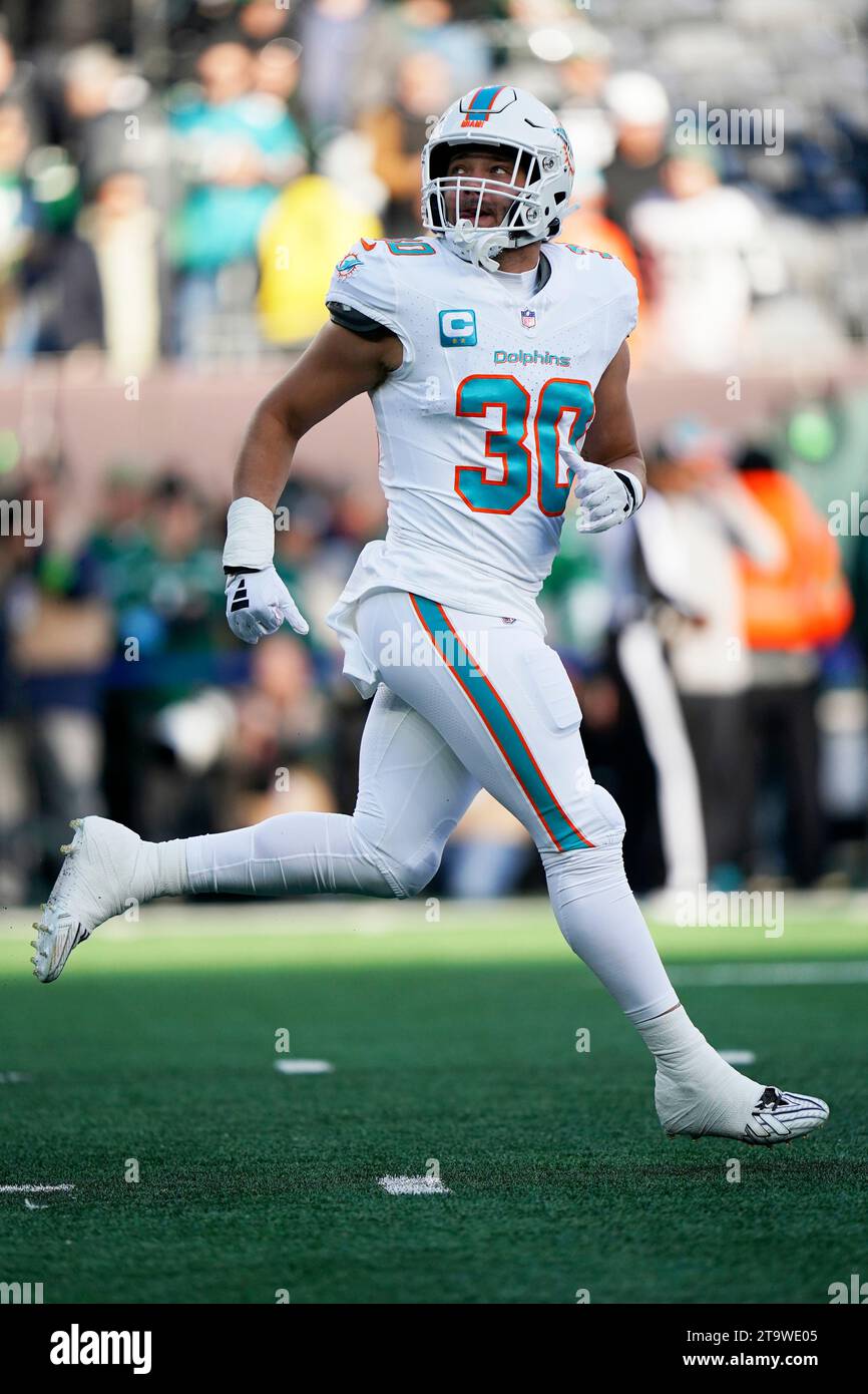 Miami Dolphins fullback Alec Ingold (30) during an NFL football game ...