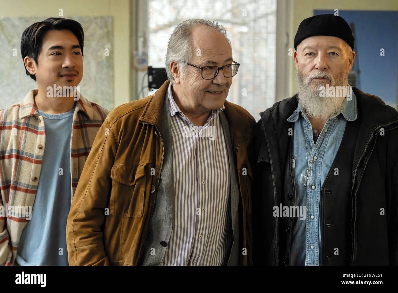 Am Filmset Rentnercops am 27. November 2023. Im Bild von links nach ...