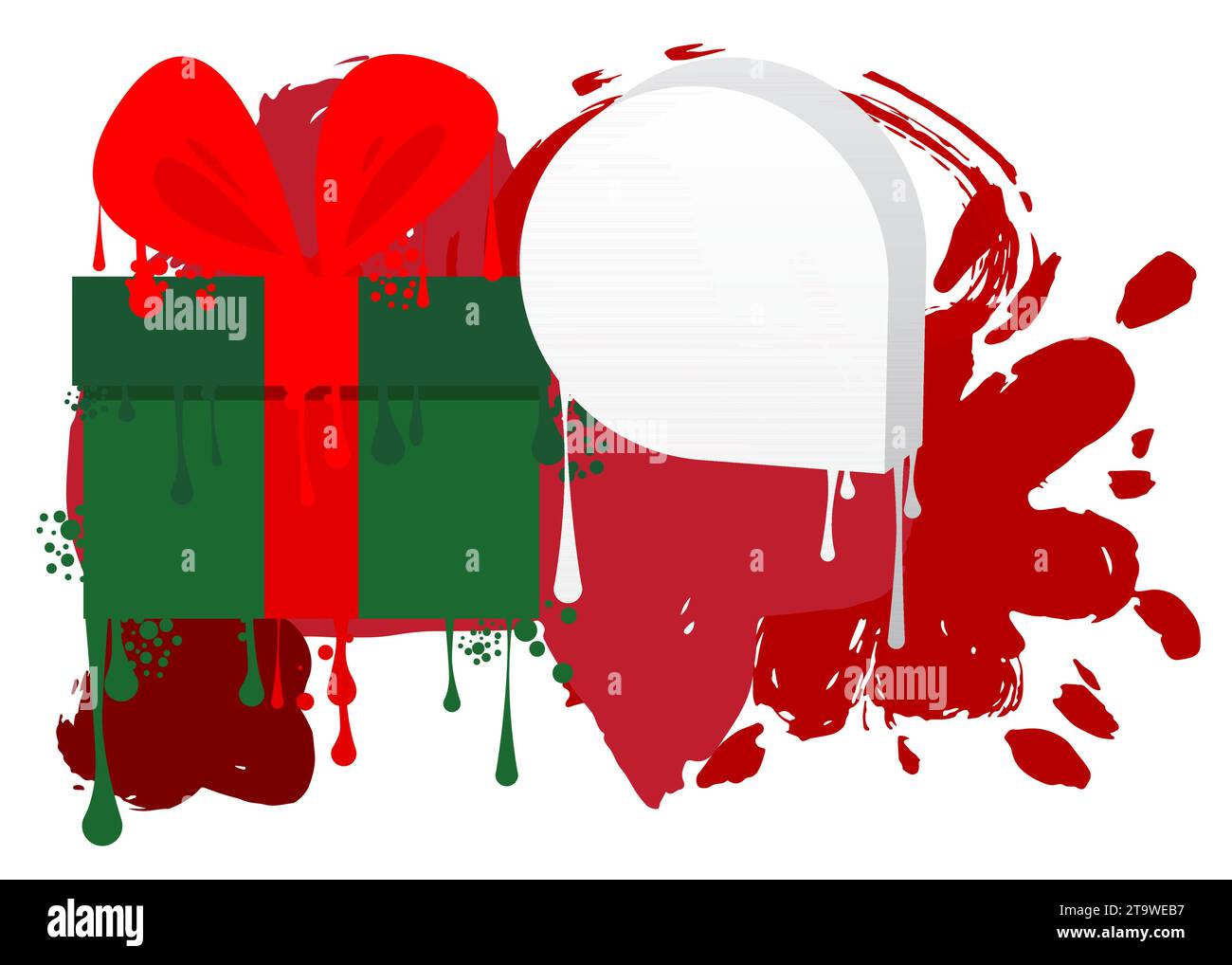 Graffiti Gift box with speech bubble. Holiday modern messaging sign ...